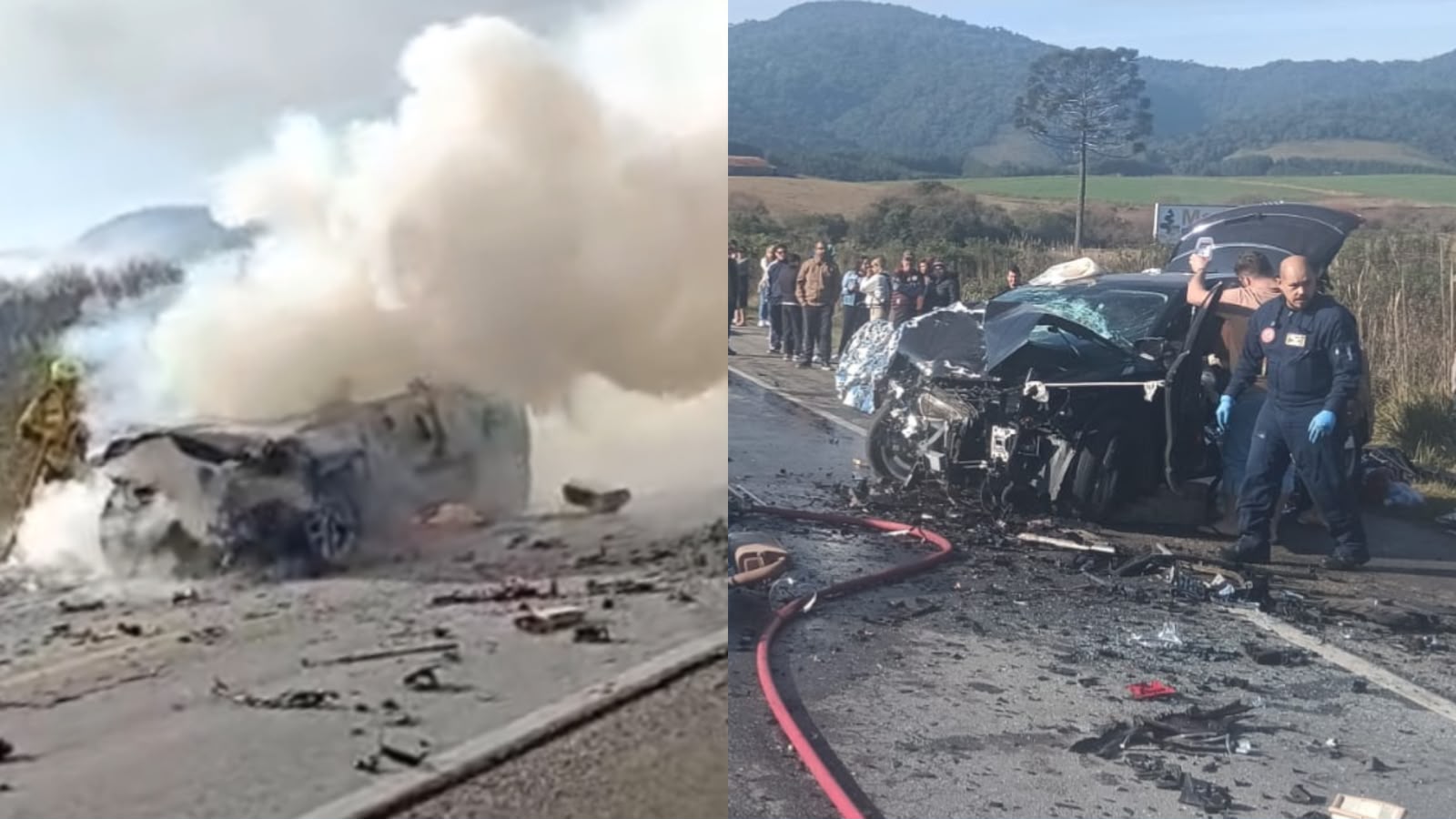 Carro vira “bola de fogo” após colisão… | Jornal Razão
